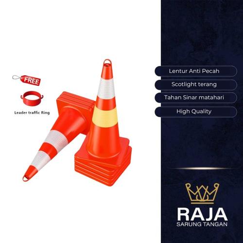 Jual Traffic Cone Rubber 70 Cm / Cone Parkir Rubber dengan scotlight ...