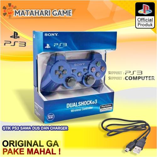 Jual [ +BOX ] Stik Stick PS3 Biru Wireless Playstation3 Original Pabrik ...