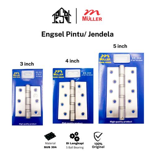 Jual Engsel Muller Pintu Jendela stainless steel 3 inch, 4inch, 5inch S ...