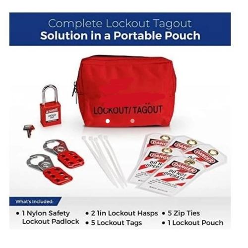 Jual Electrical Lockout Tagout Kit with Hasps, Loto Tags, 1 Red Safety ...