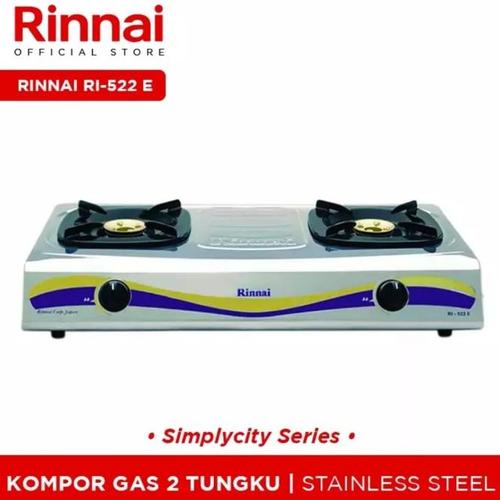 Jual US Rinnai Kompor Gas 2 Tungku Stainless RI-522E RI 522E - KOMPOR ...