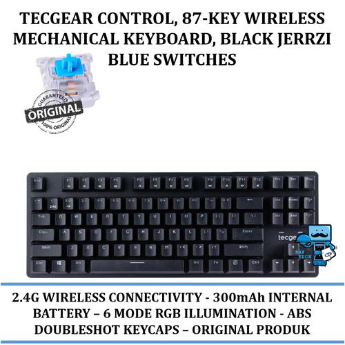 Jual Tecgear Control, 87-Key Wireless Mechanical Keyboard, Black Jerrzi Blue Switches - Jakarta ...