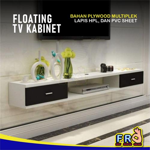 Jual Rak tv dinding minimalis/ floating rak 2 pintu - 100x25x20 ...