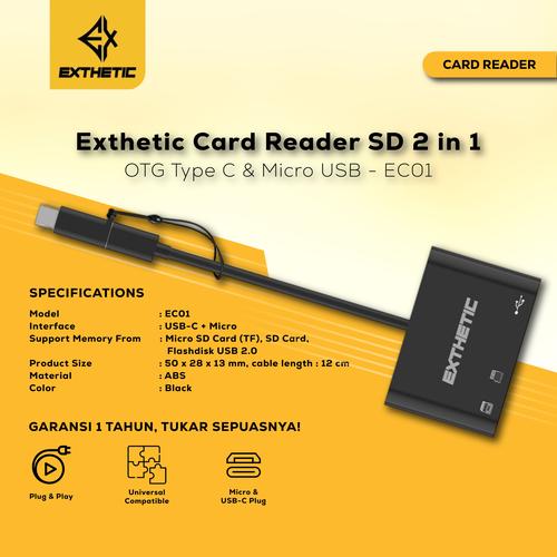 Promo Exthetic Card Reader SD 3 in 1 OTG Type C dan Micro USB - EC01 ...