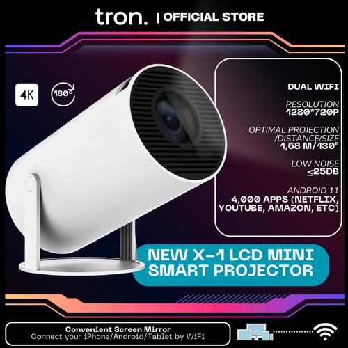 Jual TRON - Mini Smart Projector New X-1 4K Portable - White - Kota ...