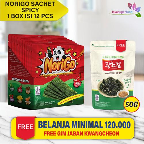 Jual Norigo 1 BOX ISI 12 / Nori Sachet Seaweed Snack 3g Halal Pedas - Kota Tangerang - JAVA ...