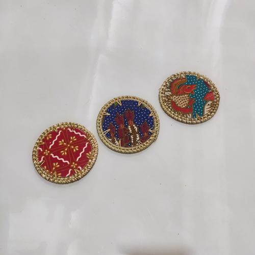 Jual Glass Coaster Batik Rotan Tatakan Gelas Souvenir Alas Bulat ...