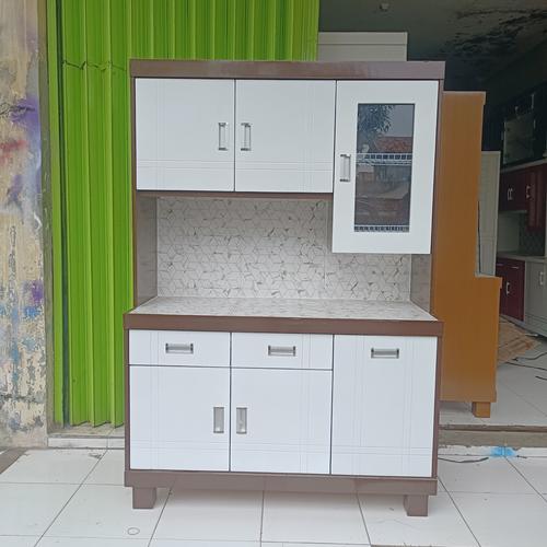Jual lemari piring 3 pintu minimalis kayu / lemari dapur 3 pintu ...