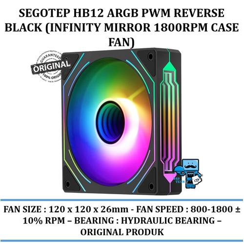 Jual Segotep HB12 ARGB PWM Reverse Black (Infinity Mirror 1800RPM Case ...