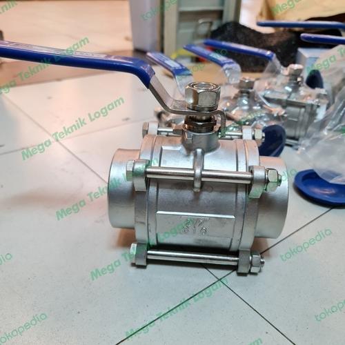 Jual Ball Valve Sankyo 2" inch Stainless 316 3pc Body Drat / Stop Kran - Jakarta Barat - Mega ...