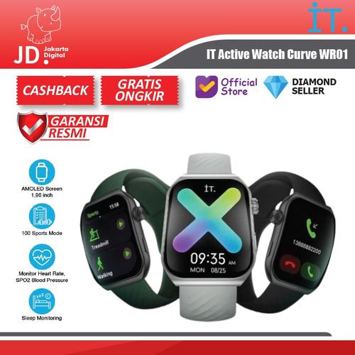 Promo IT Active Watch Curve WR01 - Smart Watch IT WR-01 Garansi Resmi - GRAPHITE Cicil 0% 3x ...
