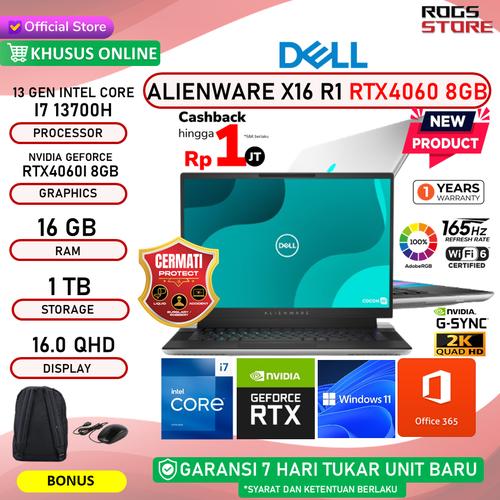 Promo DELL ALIENWARE X16 R1 CORE I7 13700H RTX4060 16GB 1TB SSD 16.0QHD ...