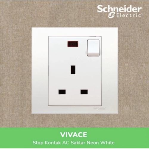 Jual STOP KONTAK AC SCHNEIDER VIVACE + SAKLAR NEON WHITE KB15N ...