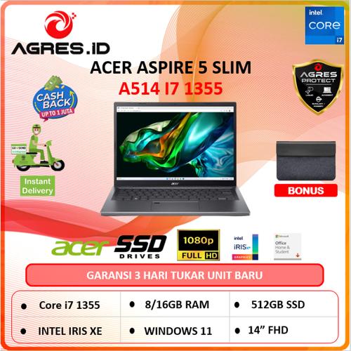Promo Acer Aspire 5 Slim A514-56M I7-1355U 8/16GB 512GB SSD w11 14" IPS ...