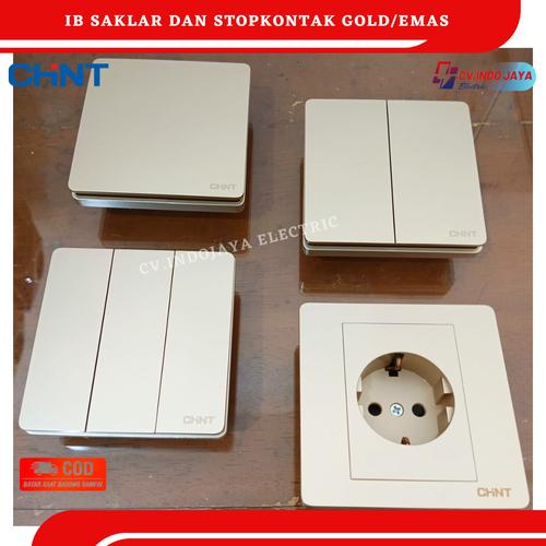 Jual Saklar dan stop kontak CHINT switch socket warna emas/gold ...