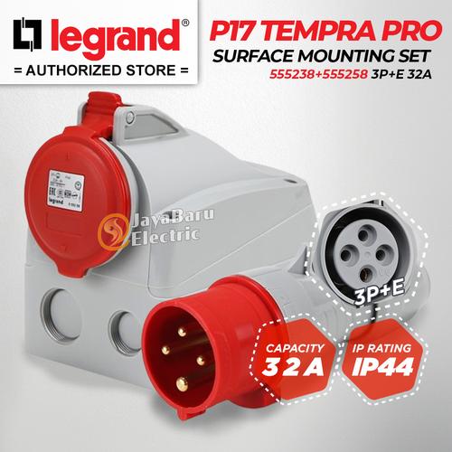 Jual Legrand Paket 1 Set Plug Surface Mounting Socket 3P+E / 4 Pin 32A IP44 - Plug Socket Set ...