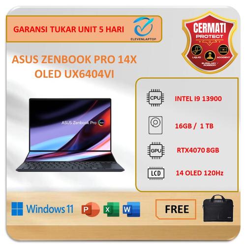 Jual ASUS ZENBOOK PRO 14 OLED UX6404VI RTX4070 I9 13900H 16GB 1TB 14.5 ...