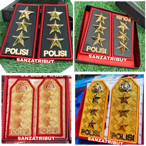 Jual Pangkat KOMJEN Polisi PDH PDU Bintang Tiga - PDH List Coklat - Kab ...