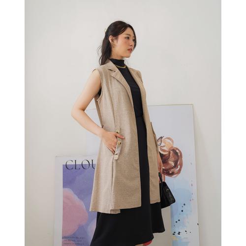 Jual Della Long Vest wanita bahan katun 2206 - Silver, all size ...