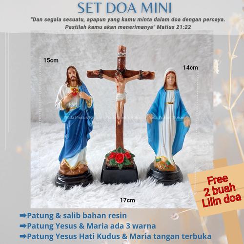 Jual SET DOA KATOLIK MINI LENGKAP/PATUNG BUNDA MARIA MINI/SALIB MEJA ...