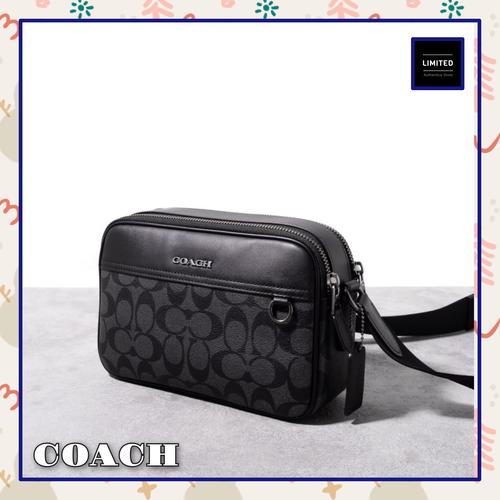 Jual Coach Graham Crossbody in Signature Canvas in Charcoal - Black ...