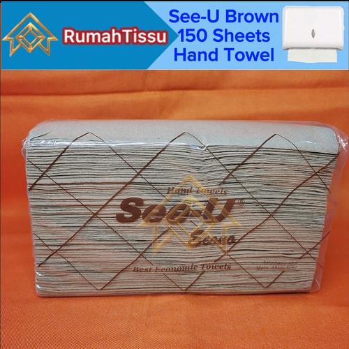 Jual Tisu See-U Hand Towels Econo Brown (Coklat) Tissue Multifold 1 Ply ...