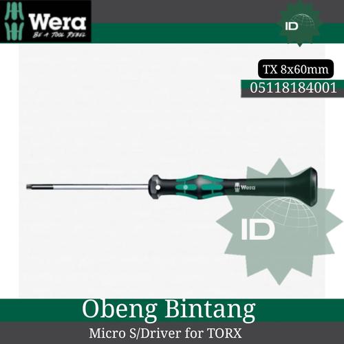 Jual Obeng Bintang TX 8 x 60 mm Wera 05118184001 Mirco S/Driver for ...