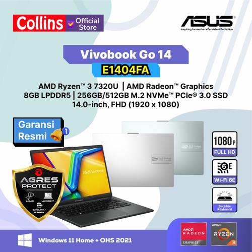 Promo ASUS Vivobook Go 14 E1404FA AMD Ryzen 3-7320U DDR5 8GB 14" FHD ...