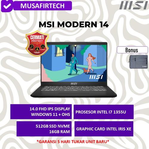 Jual MSI modern 14 I7 1355U 16gb 512gb W11 ohs 14.0fhd ips - i7 1355U, PAKET LENGKAP - Jakarta ...
