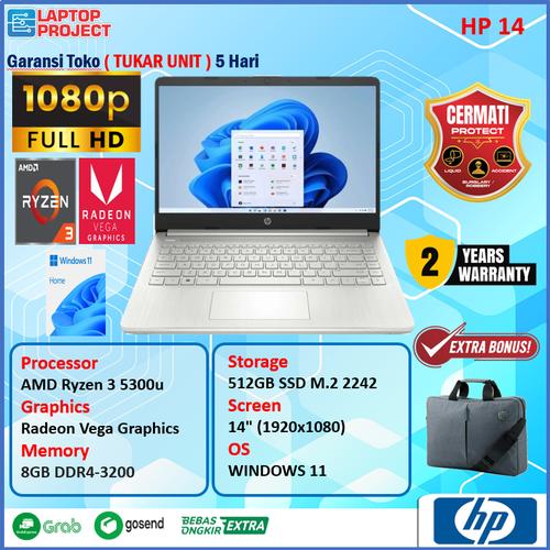 Jual HP 14 RYZEN 3 5300 8GB 512GB W11+OHS 14.0FHD IPS BLIT 2Y SLV ...