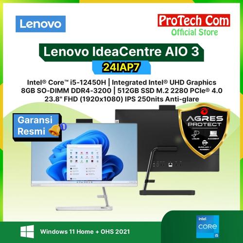 Promo Lenovo IdeaCentre AIO 3 24IAP7 i5-12450H 8GB 512GB 23.5" FHD OHS W11 - DDR4 8GB Cicil 0% ...