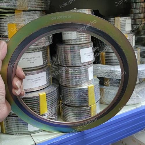 Jual spiral wound gasket pn25 carbon steel 6" inch dn 150 ( swg pn25 cs ...