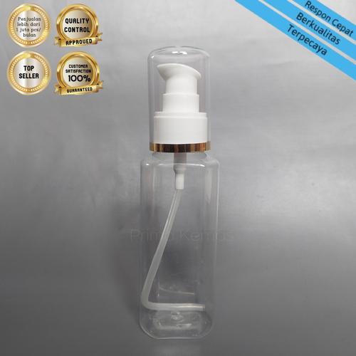 Jual Botol Pump Treatment 100 ml - botol Pet SQ 100 ml Pump big cap list gold - Kota Depok ...