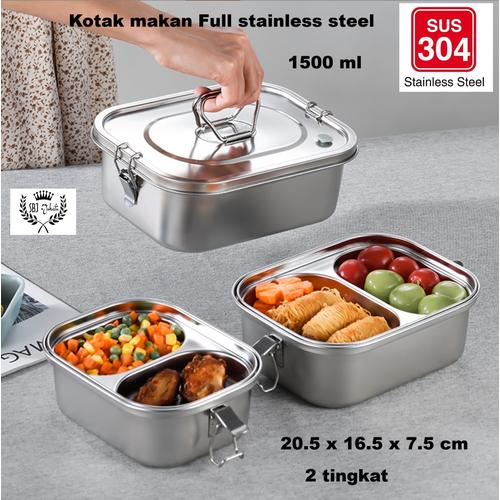 Jual Kotak makan 2 tingkat FULL stainless SUS 304 Lunch Box Tempat ...