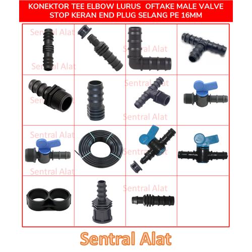 Jual KONEKTOR TEE ELBOW LURUS OFTAKE MALE VALVE KERAN END PLUG SELANG ...