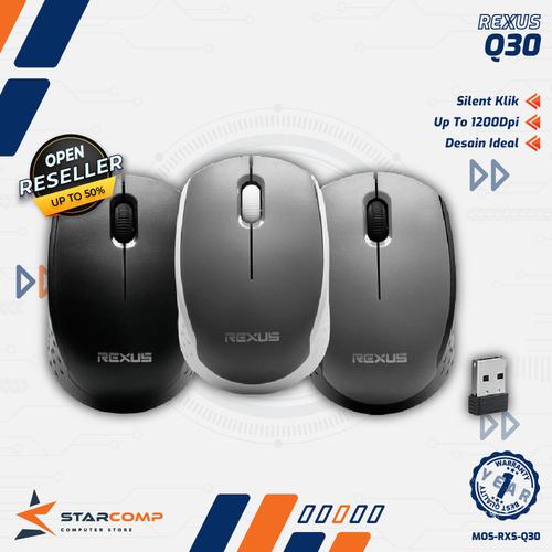 Jual Rexus Q30 Mouse Wireless Office Silent Click - Hitam - Kab ...