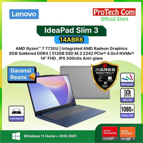 Promo Lenovo IdeaPad Slim 3 14ABR8 7-7730U 8GB 512GB 14" FHD IPS OHS W11 Cicil 0% 3x - Jakarta ...