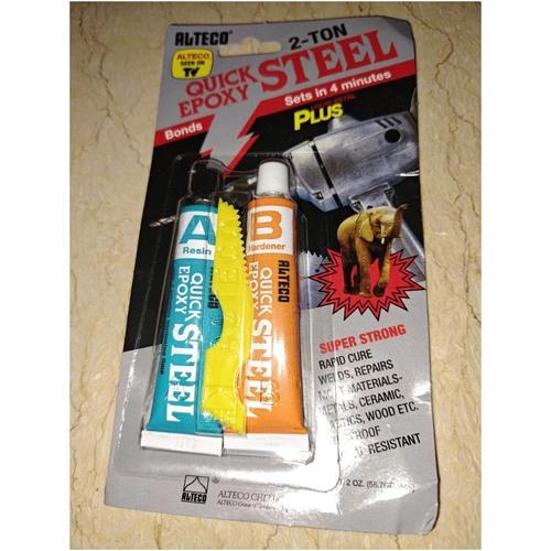 Jual lem besi logam alteco quick epoxy steel 2 ton, super glue epoksi plastik 4 menit kering ...