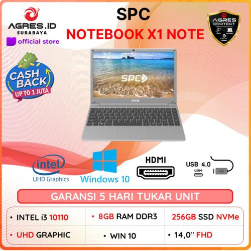 Promo SPC NOTEBOOK X1 NOTE i3 10110 8GB 256GB W10 BLK Cicil 0% 3x ...