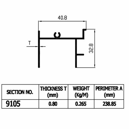 Jual Aluminium Dacon Sliding Door 9105 Rel Atas Single Tebal 0.80mm ...