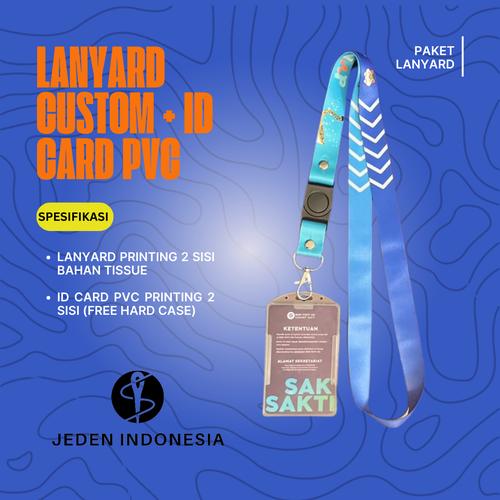 Jual TALI LANYARD STOPPER + ID CARD 2 SISI + FRAME / CUSTOM DESIGN ...