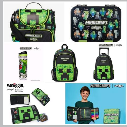 Jual Smiggle Minecraft Backpack, Bento Box, Botol, Dompet, Lunch Bag ...