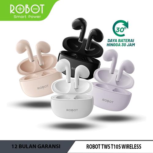 Jual ROBOT TWS Flybuds T10S Semi In Ear Wireless Earbuds Bluetooth 5.3 ...