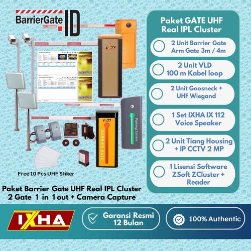 Promo Paket Barrier Gate IXHA UHF Tanpa Tapping 2 Gate 1 in 1 out + Camera capture Real Cluster ...