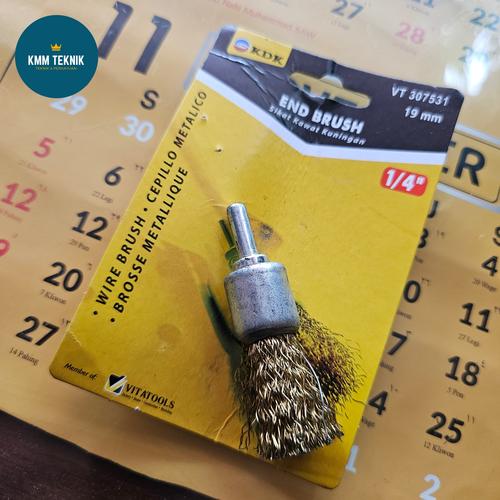 Jual BRUSH KAWAT KUNINGAN 19MM END WIRE BRUSH 1/4" X 19 MM BOR TANGAN ...