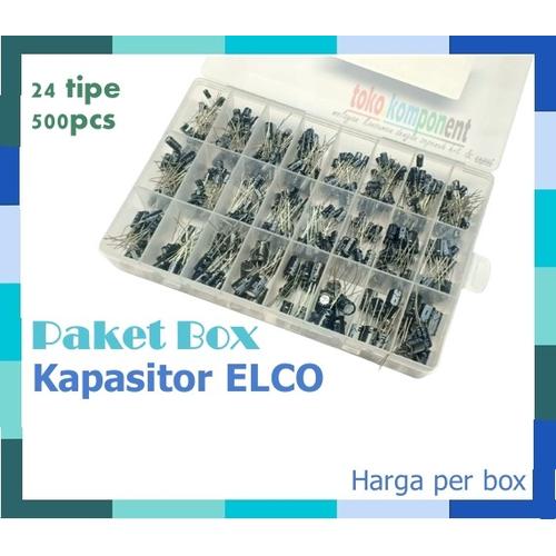 Jual Paket 1 set BOX Elco 24 nilai BOX Kapasitor Elco DIP 24 value 525 ...