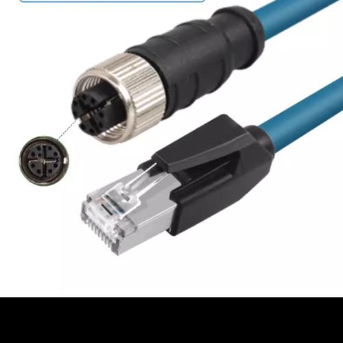 Jual M12 female X code 8 pin to RJ45 network cable industrial Ethernet ...
