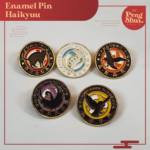 Jual Pin Besi Enamel Pin Kemeja Tas Logo Haikyuu Nekoma Karasuno Aoba ...
