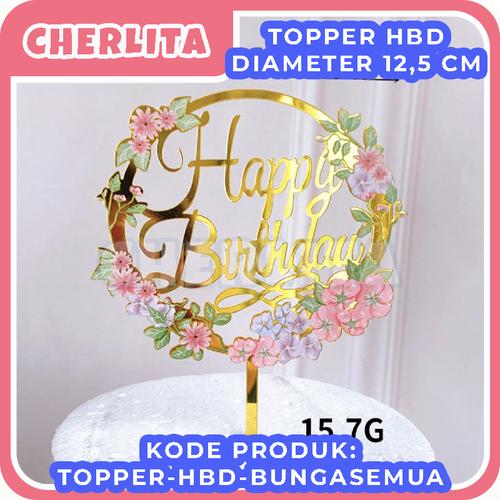 Jual Topper Cake Birthday Hiasan Kue Ulang Tahun Gold - KUPU-MELINGKAR ...