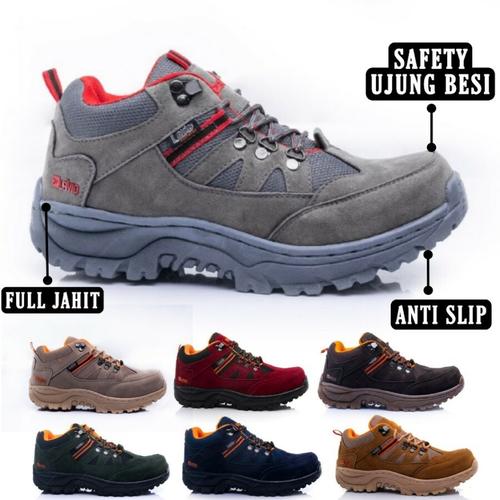 Jual Sepatu Safety Pria Keren Lavio Geneva Sefty Shoes Ujung Besi Anti Slip - Abu-abu, 42 - Kota ...